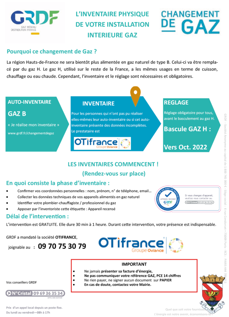 GRDF : changement de gaz – Site de la ville d'Outreau
