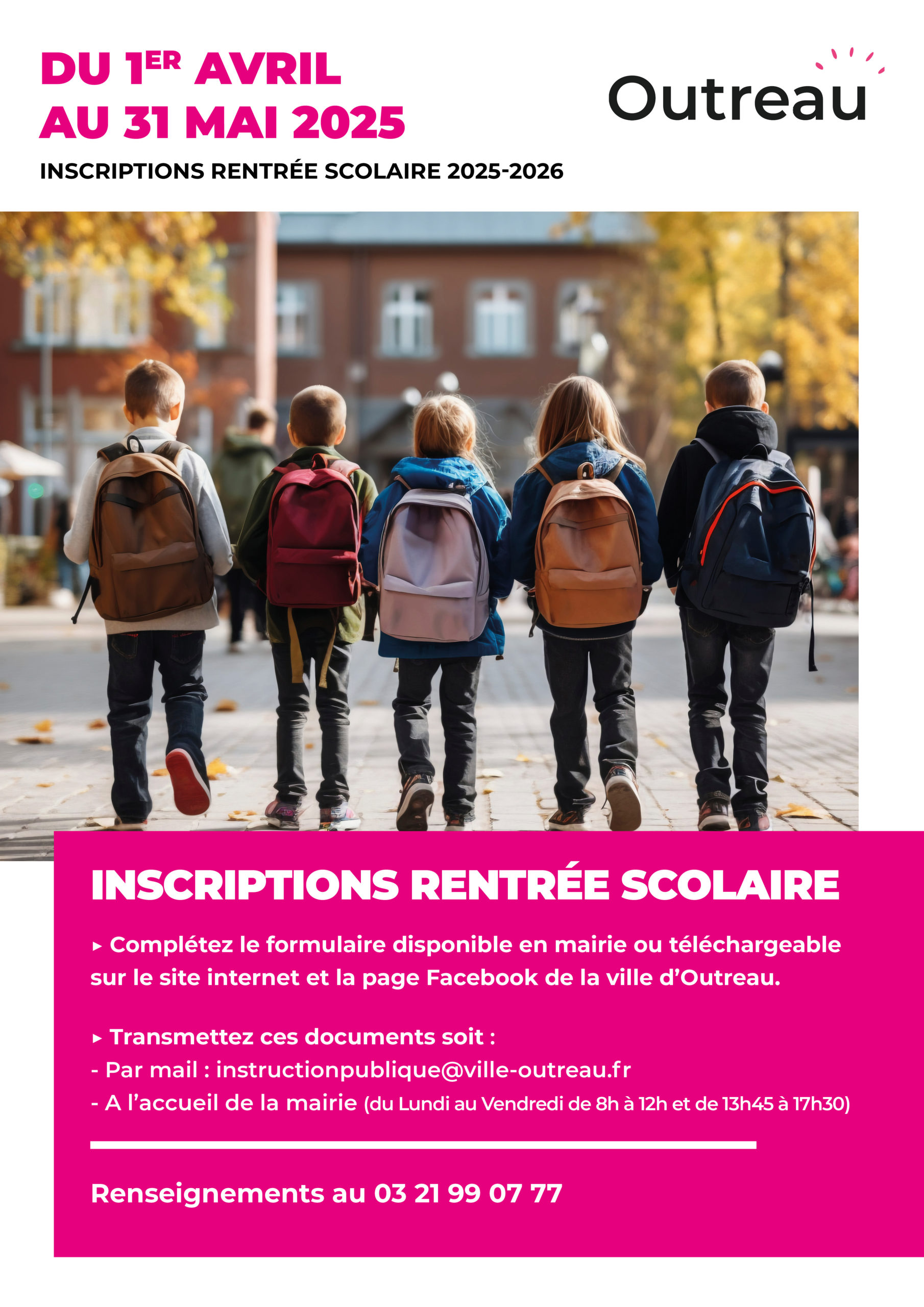 Inscriptions rentrée scolaire – Site de la ville d'Outreau
